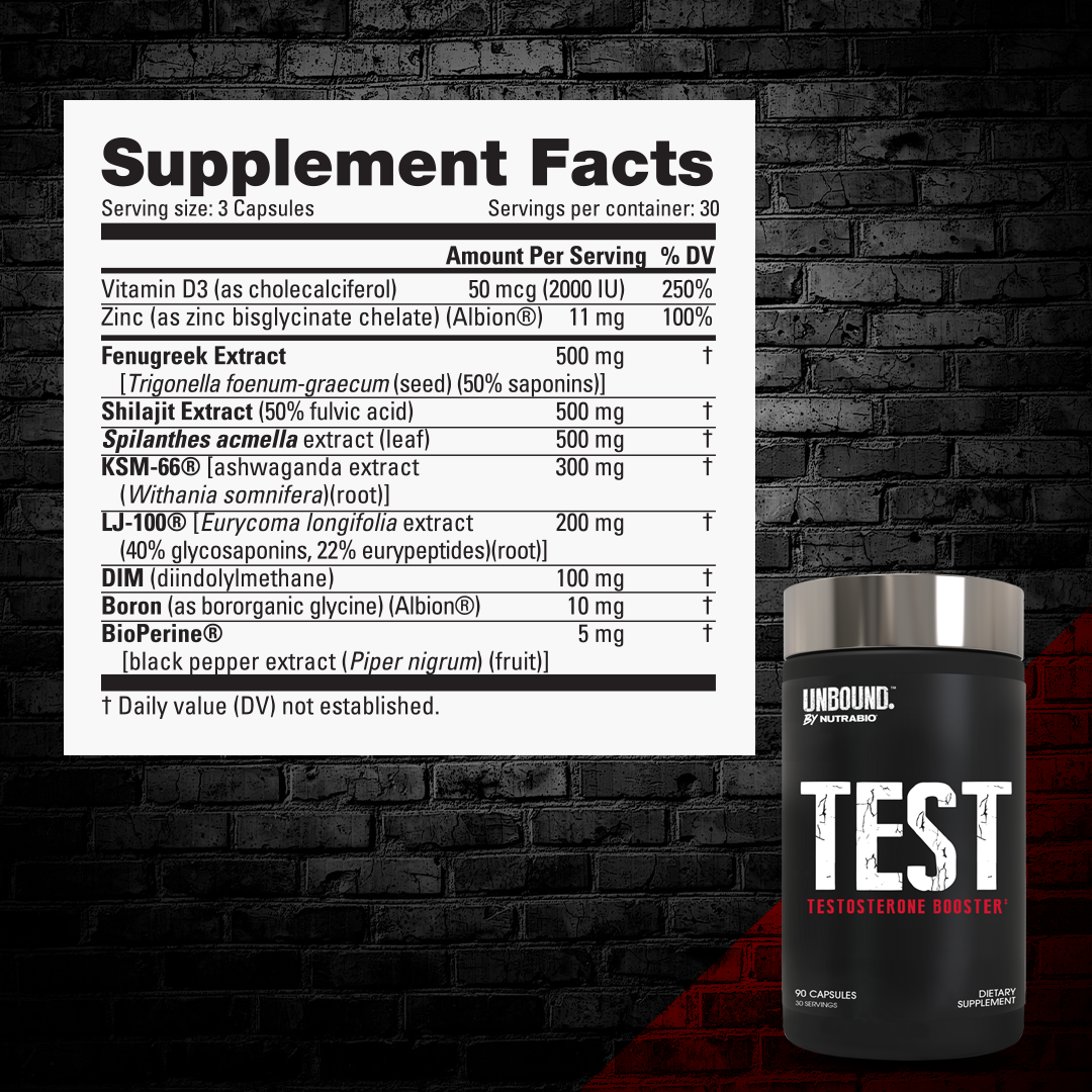 TEST - Extreme Natural Testosterone Booster – NutraBio Brands